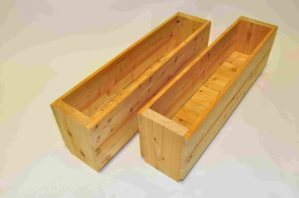 Garden Planter larch narrow trough 1m long x 325mm high x 250mm ...